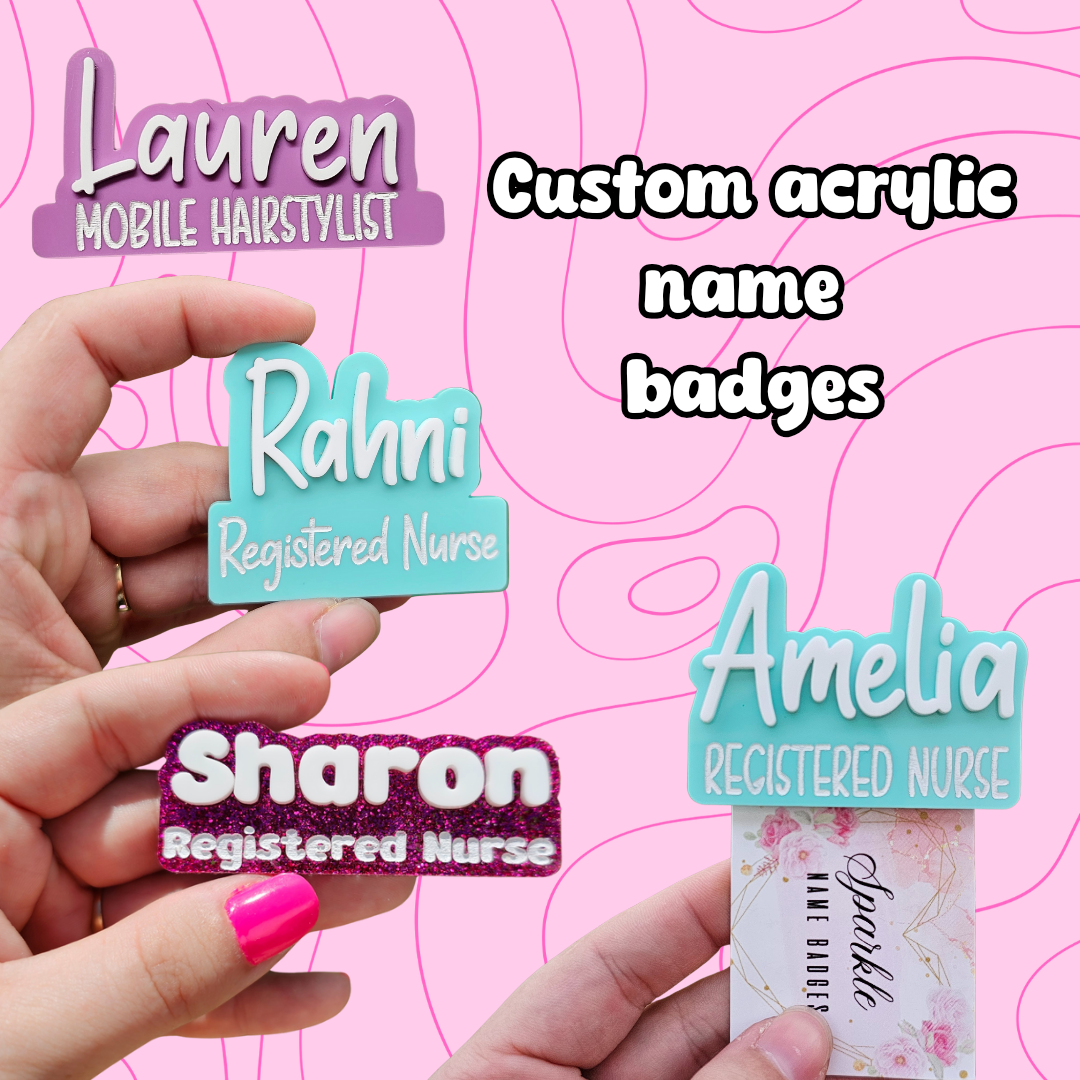 Acrylic Name Badges – Sparkle Name Badges